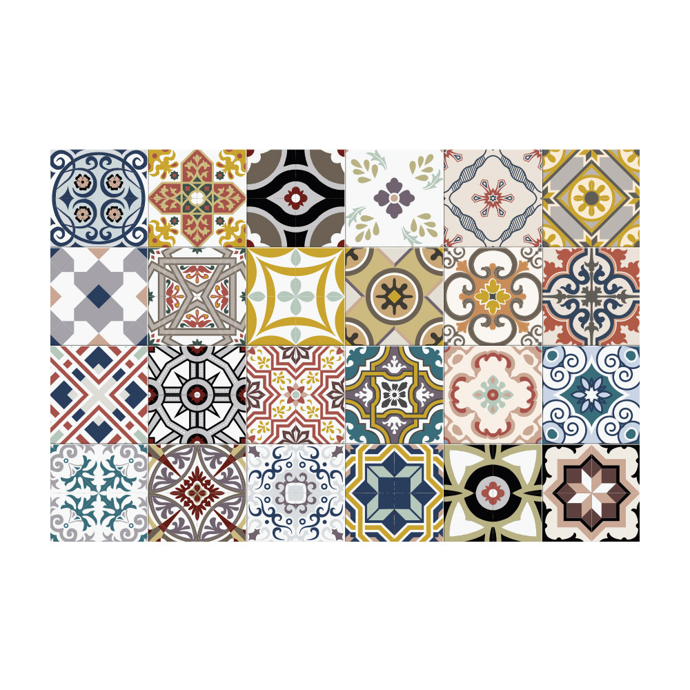 Designer cement tile vinyl rug & moose - 100% Made in France