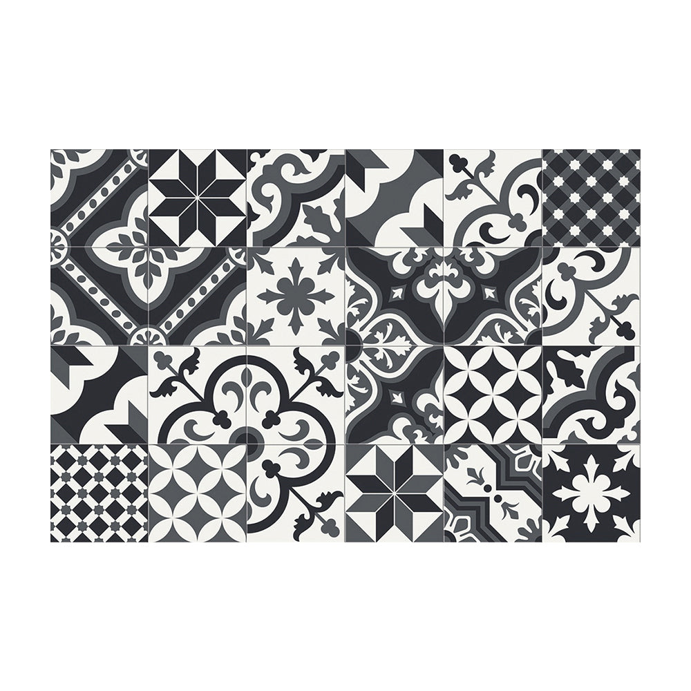 Designer cement tile vinyl rug & moose - 100% Made in France